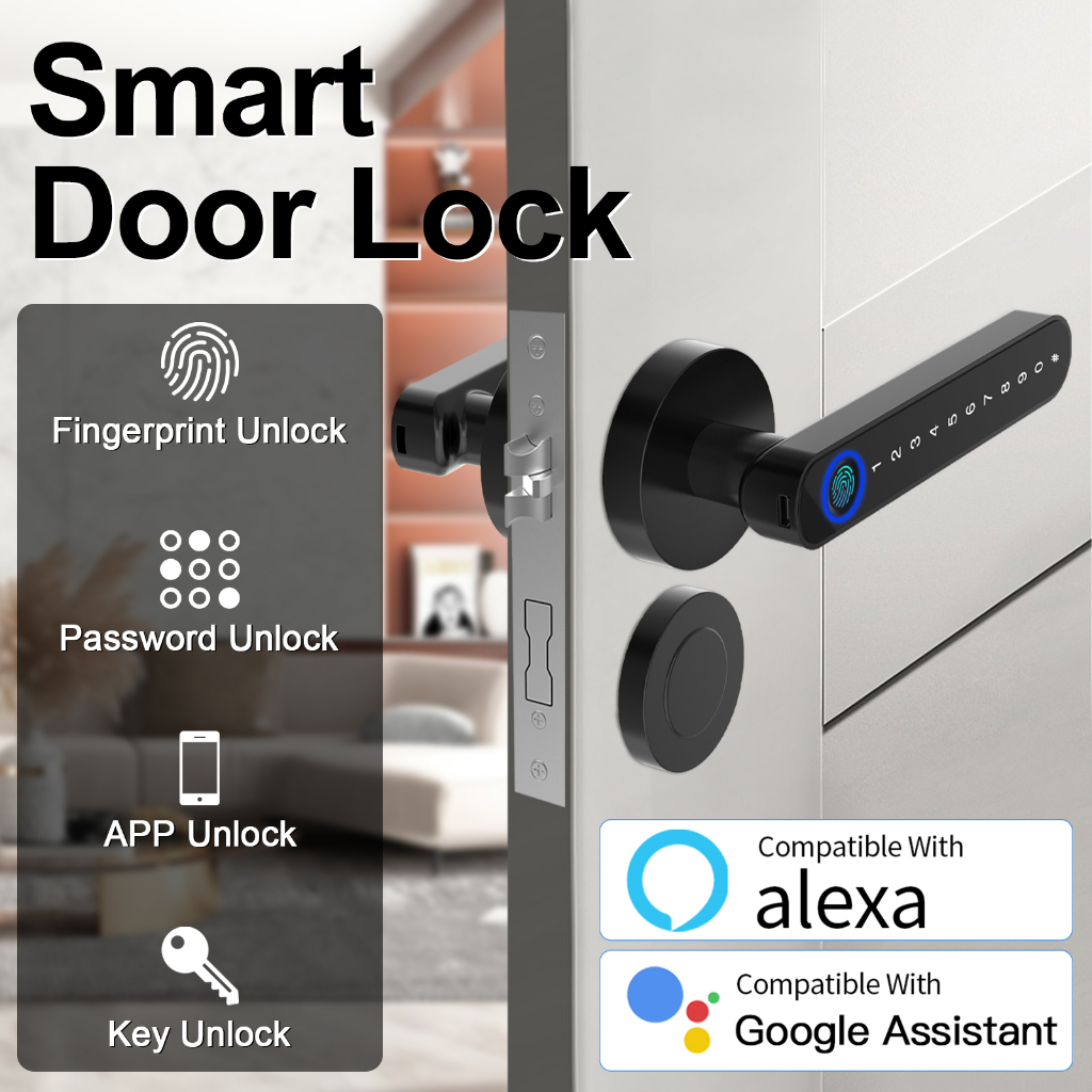 Smart Dead Lock Password Fingerprint Door Lock Set TUYA Digital Code ...
