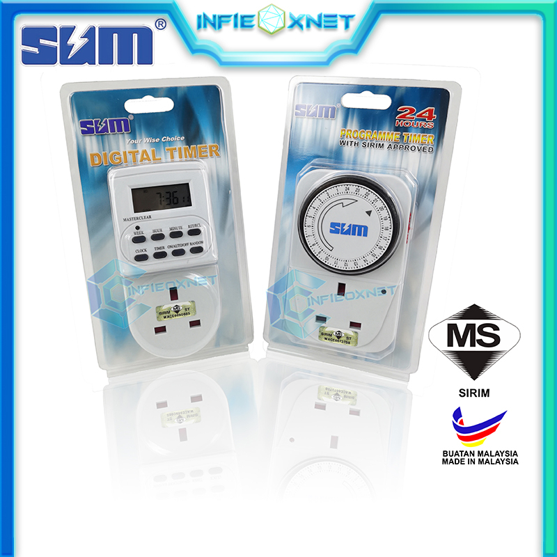Sum 24 Hours Digital 3pin Plug In Timer Analog Timer With Sirim