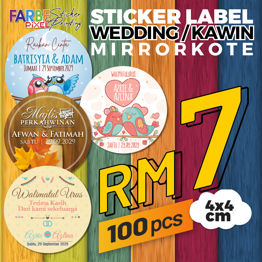(100 pcs CUSTOM NAME) sticker kawin label / sticker doorgift / sticker ...