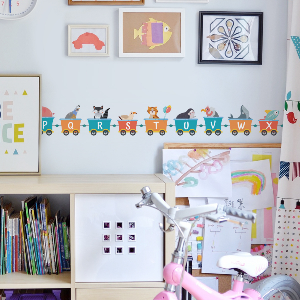 ABC Wall Stickers, Alphabet Train Kids Wall Stickers, Educational Wall ...