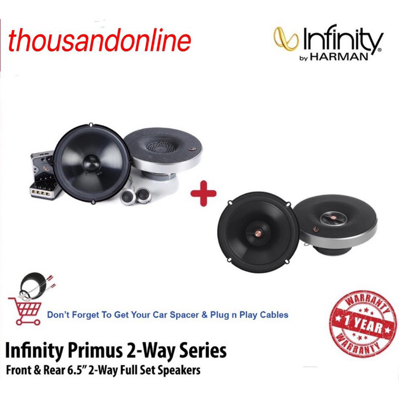 Infinity Primus Series PR6510CS & PR6512IS 6.5" 2-Way Bundle Package ...
