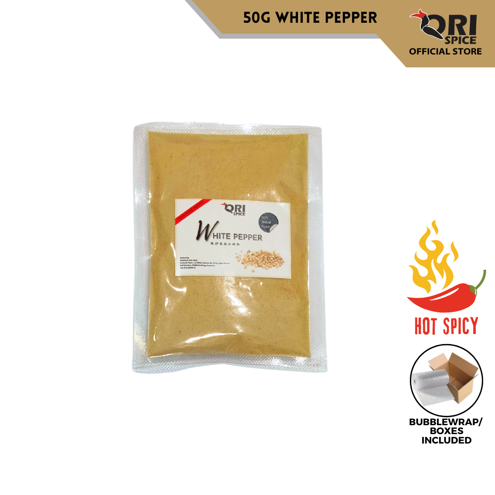 Orispice 50g 100% Pure Sarawak White Pepper Powder Vacumm Pack / Serbuk ...