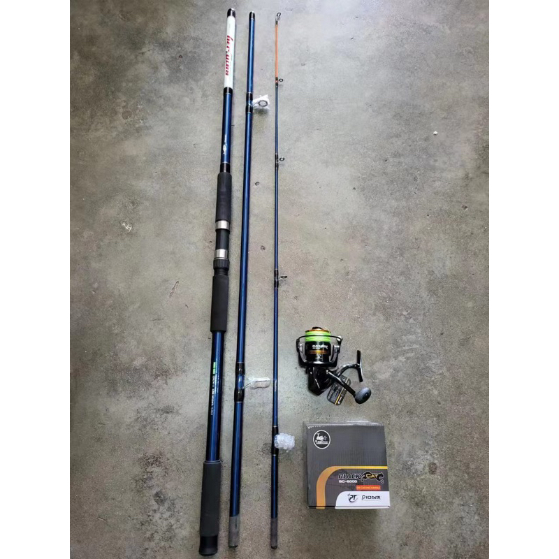 SET PANCING PANTAI HYTAC+PIONEER BLACKCAT+TALI BENANG SURF FISHING SET ...