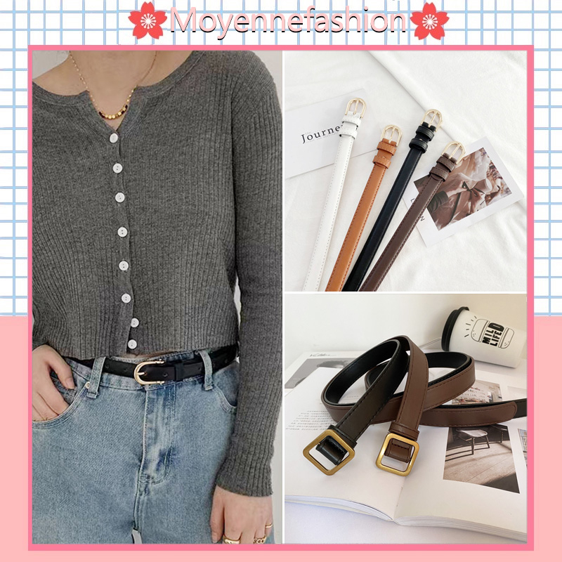 Korean Retro Belt Simple And Versatile Thin Belt Jeans Belt Women's ...