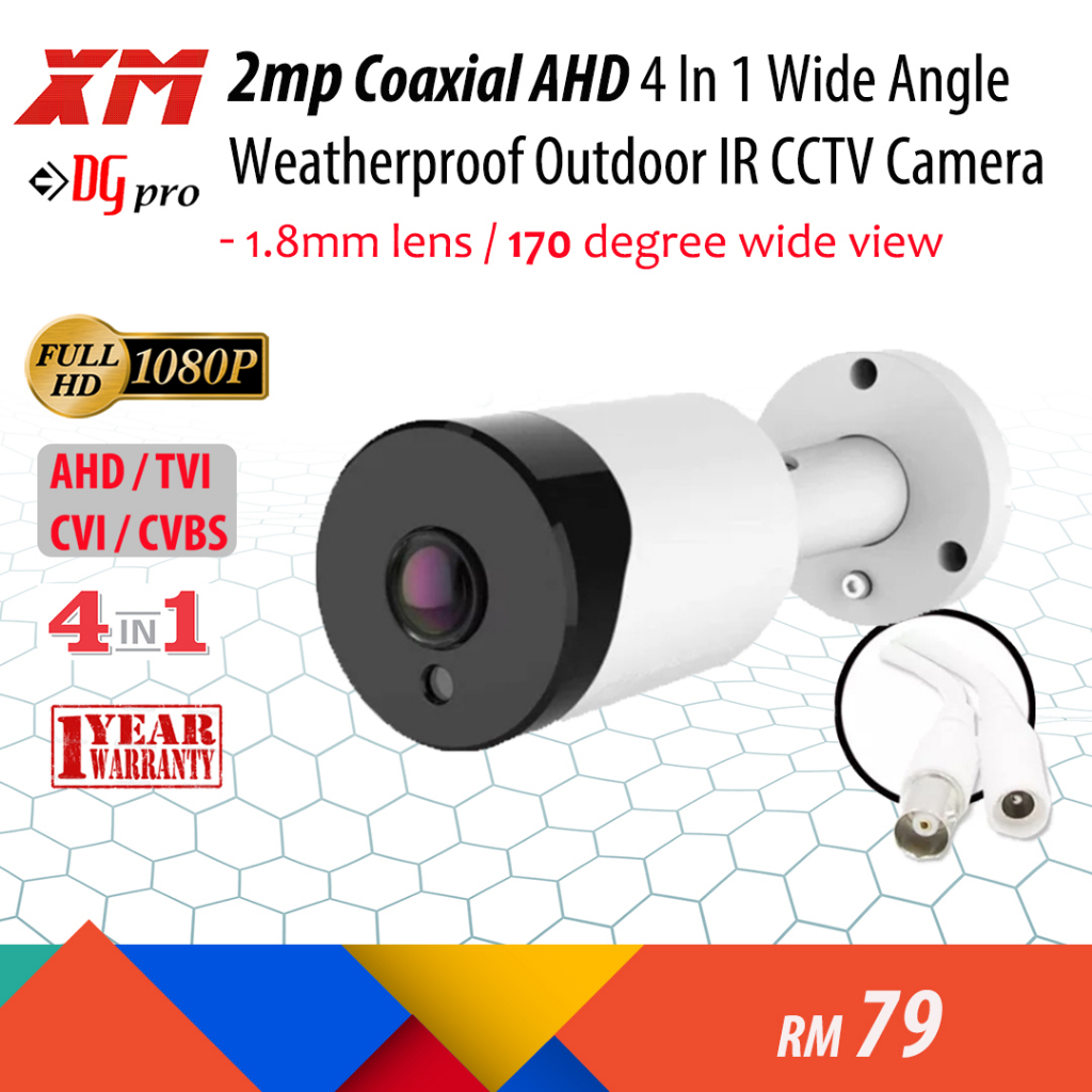 XM 2MP 4 In 1 1080p 1.8mm Lens Panoramic Wide Angle AHD/CVI/TVI/CVBS ...