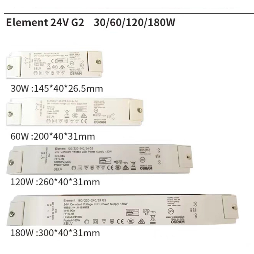 Osram Element 30w/60w/120w/180w 24v Constant Voltage LED Power Supply ...
