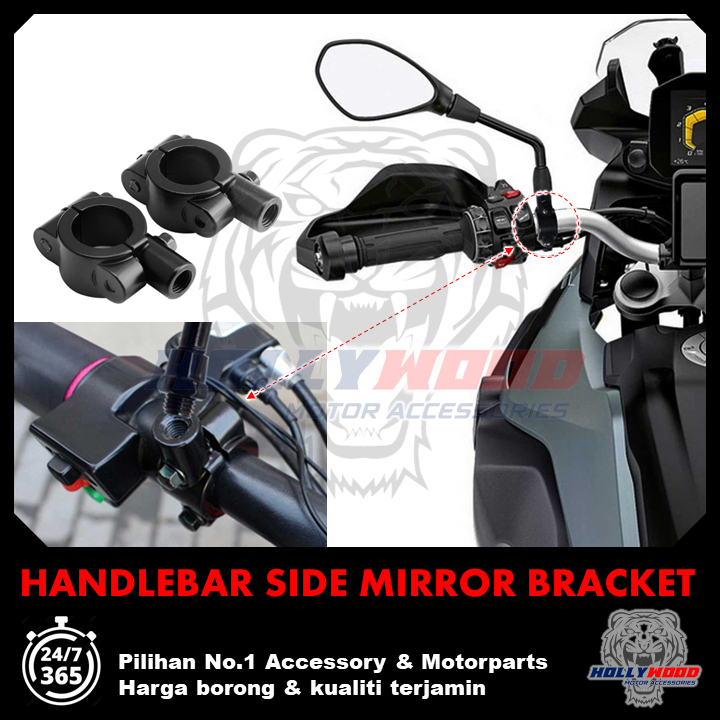 UNIVERSAL HANDLEBAR SIDE MIRROR BRACKET HEAVY DUTY HANDLE BAR MOUNT ...