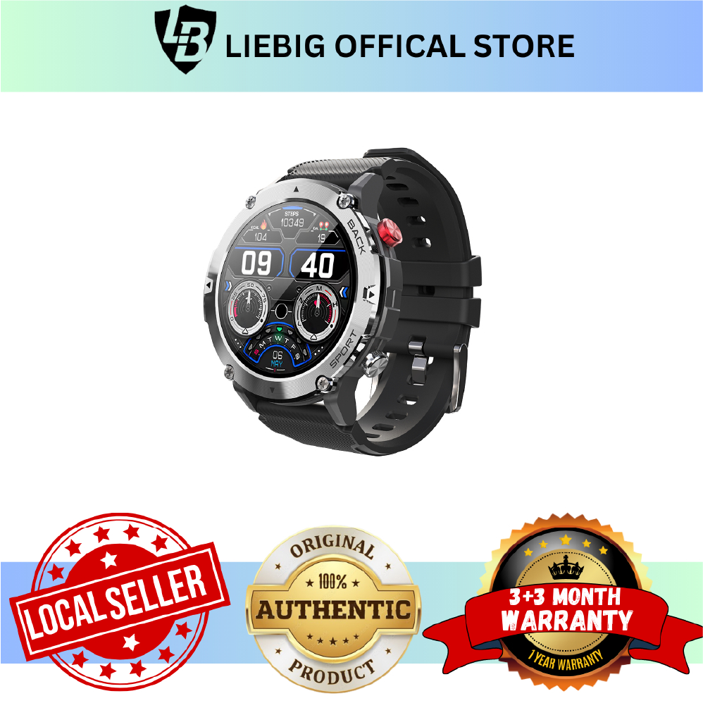 【Warranty】Liebig NEW Smart Watch Men Big Battery Music Play Fitness ...