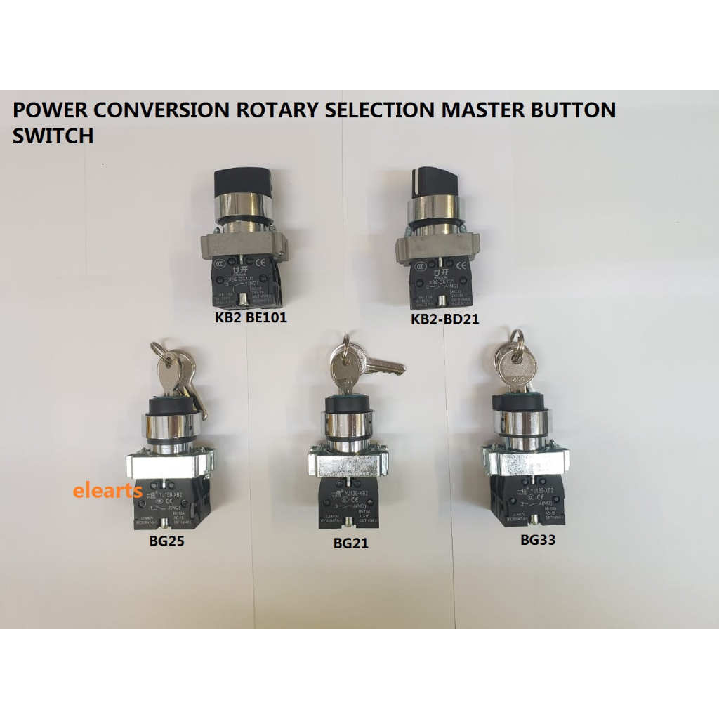 BG33 / BG21 / BG25 ZB2 POWER CONVERSION ROTARY SELECTION MASTER BUTTON SWITCH / KB2 BE101 /KB2 ...