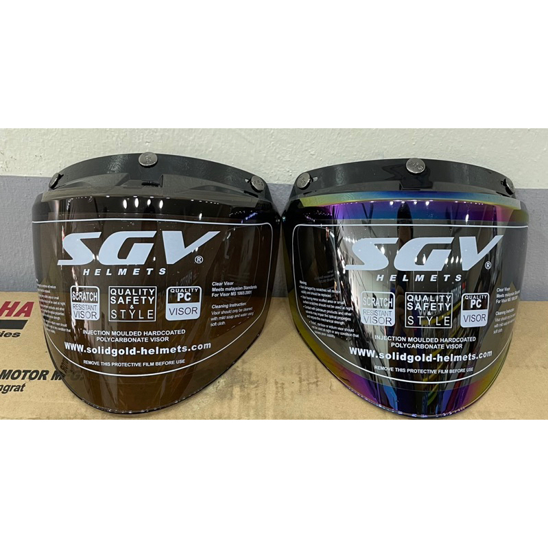 SGV Helmet Visor (Tinted Std @ Rainbow @ Chrome) 100% Original Solid ...