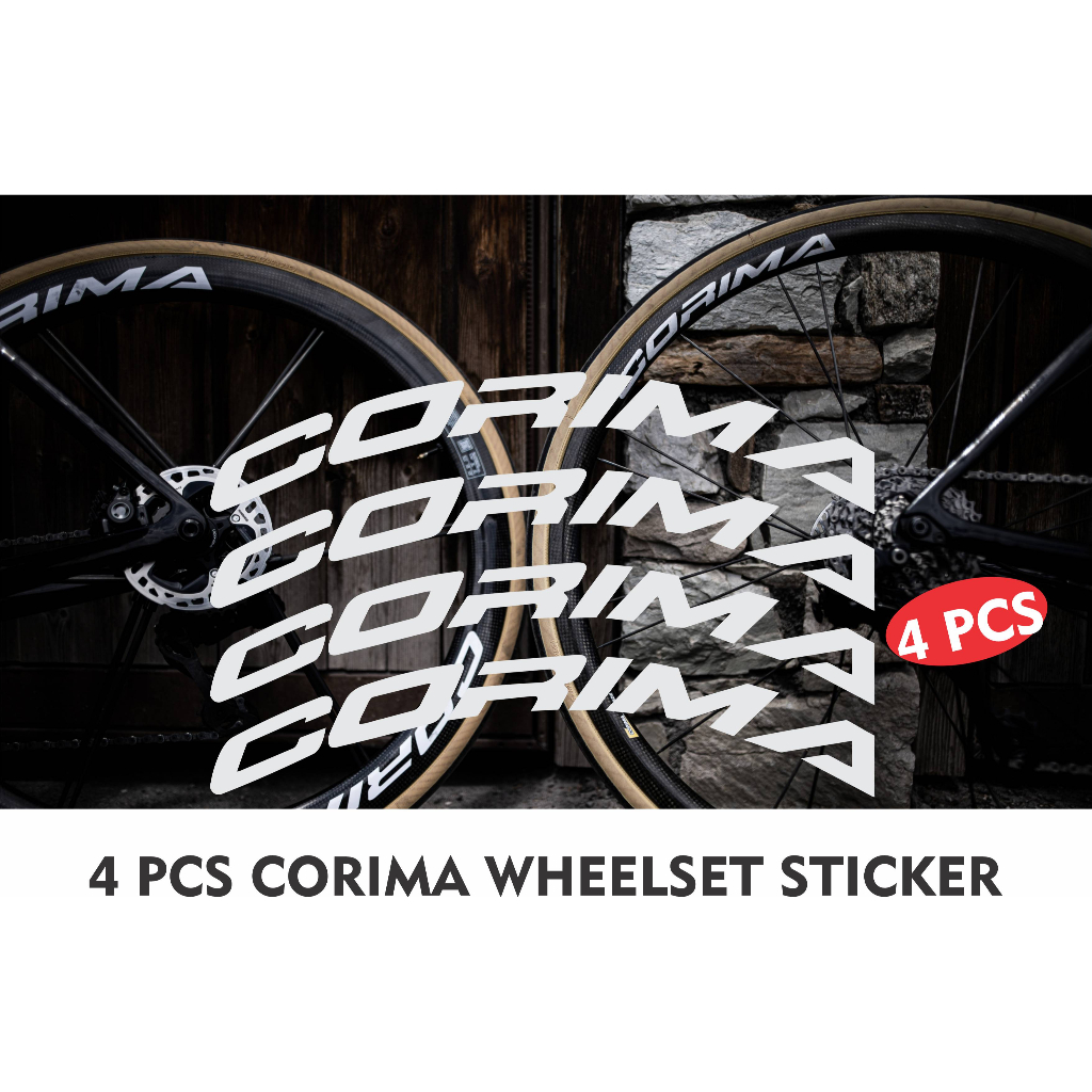 CORIMA cycling sticker 4 pcs wheelset decals for 40-50 mm high profile ...