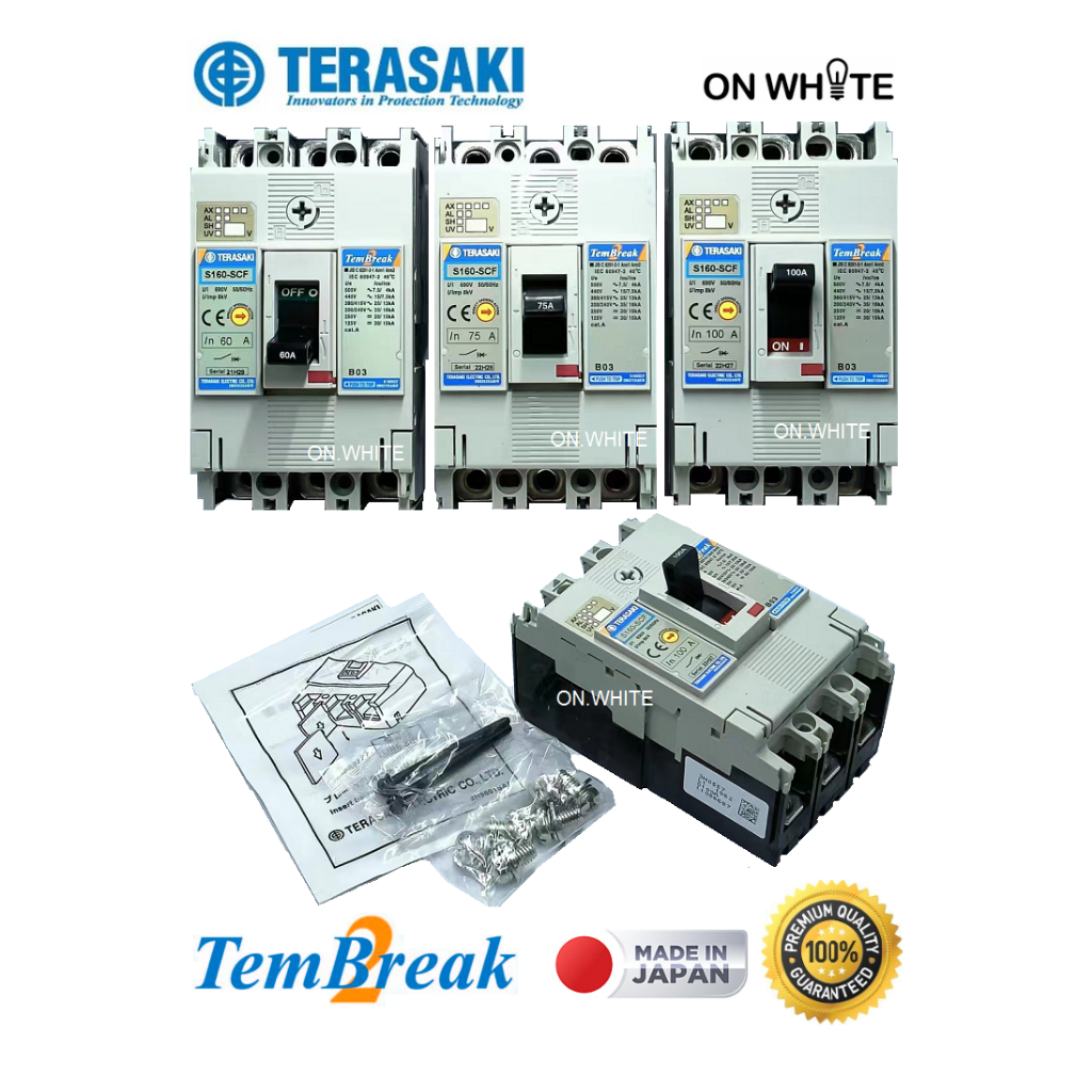 TERASAKI MCCB 60A / 75A / 100A 25KA 3P S160-SCF 3P / 3POLE | Shopee Malaysia