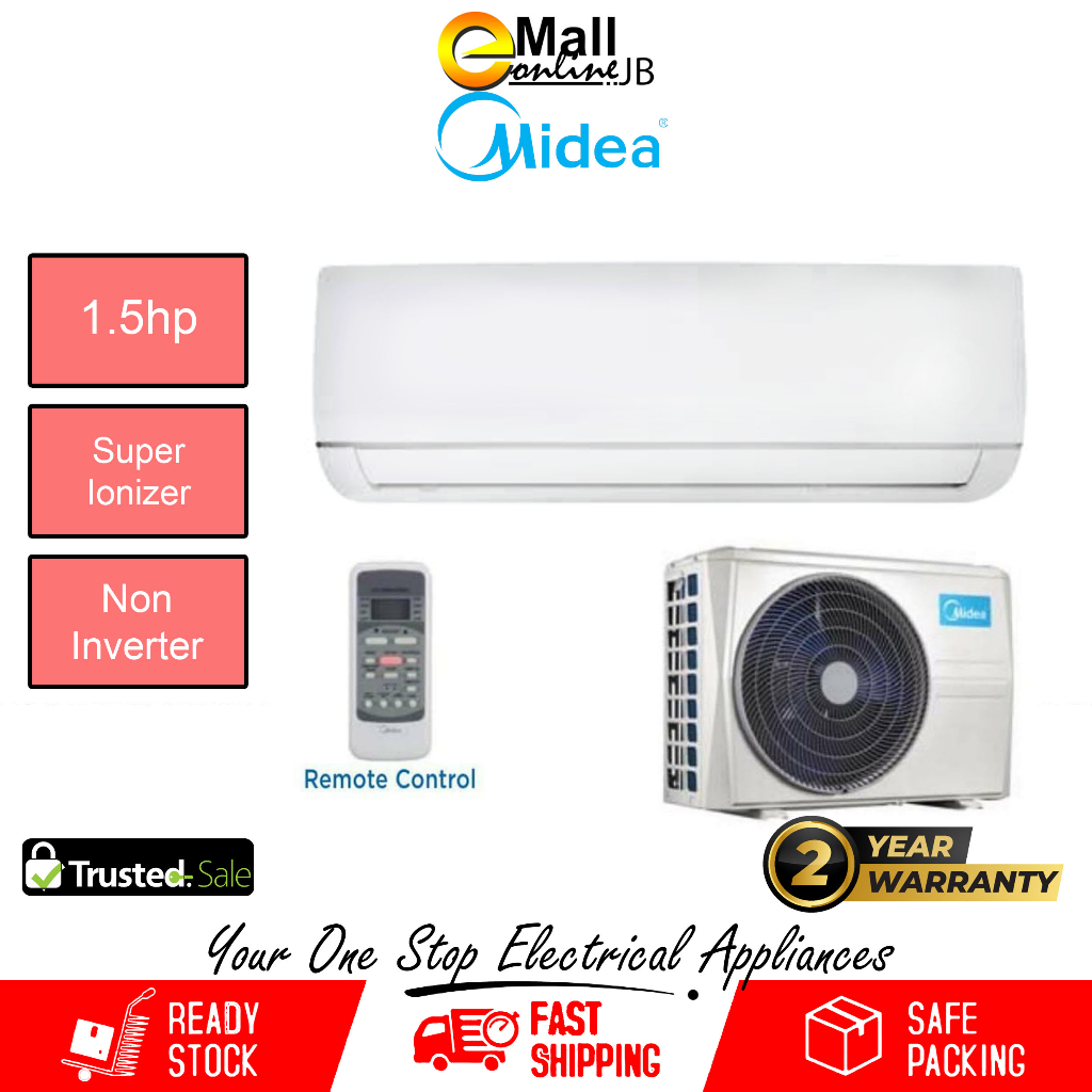 MIDEA 1.5HP R32 Non Inverter Fairy Series Air Conditioner MSMF-13CRN8 ...