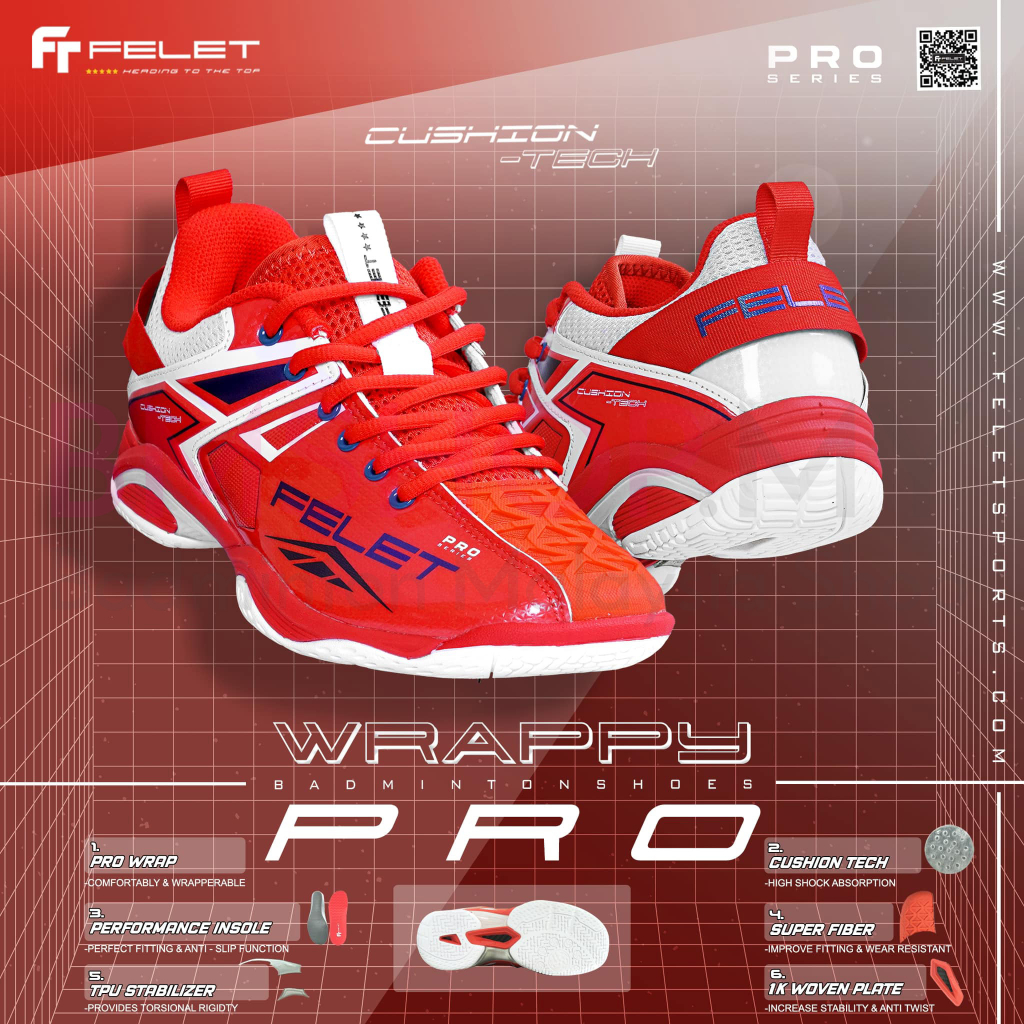 FELET Badminton Shoes Wrappy Pro (2 COLORS) | Shopee Malaysia
