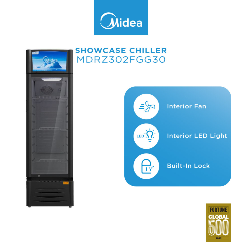 Midea MDRZ302FGG30 Gross 211L Showcase Chiller / Refrigerator / Fridge ...
