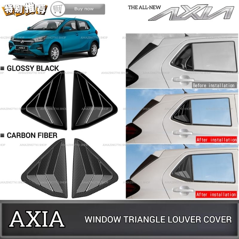 AMAZING PERODUA NEW AXIA 2023-2024 CAR WINDOW TRIANGLE LOUVER COVER ...