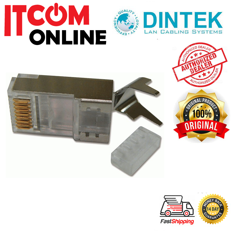 DINTEK CAT6A SHIELDED RJ45 MODULAR PLUG CONNECTOR 10PCS (1501-88046 ...