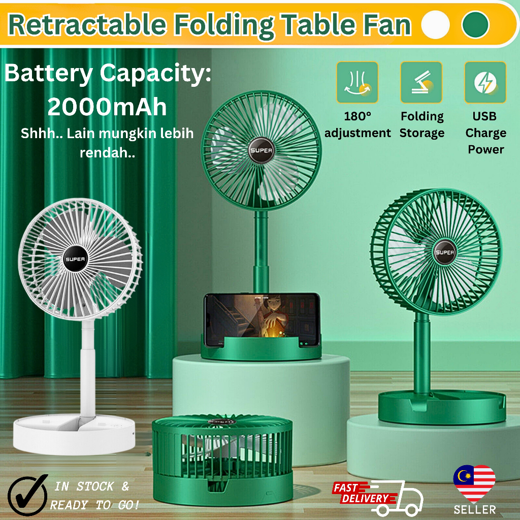 Kipas Mini Portable Mini Fan Handy Desk Home Office Table 2000mAh ...