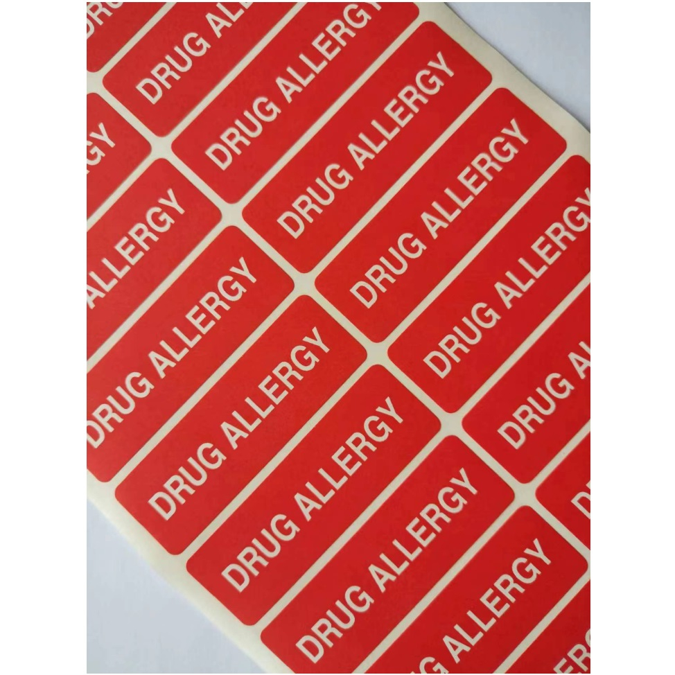 Labels for Caution DRUG ALLERGY Word Warning Allergies Allergic ...