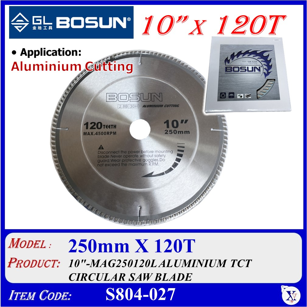 S804-027 (250mm X 120T) 10" BOSUN ALUMINIUM TCT CIRCULAR SAW BLADE ...