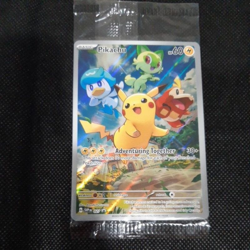 Pokemon Card TCG : Paldea Evolved : Pikachu 027 Sealed Promo illustration rare 100% Original ...