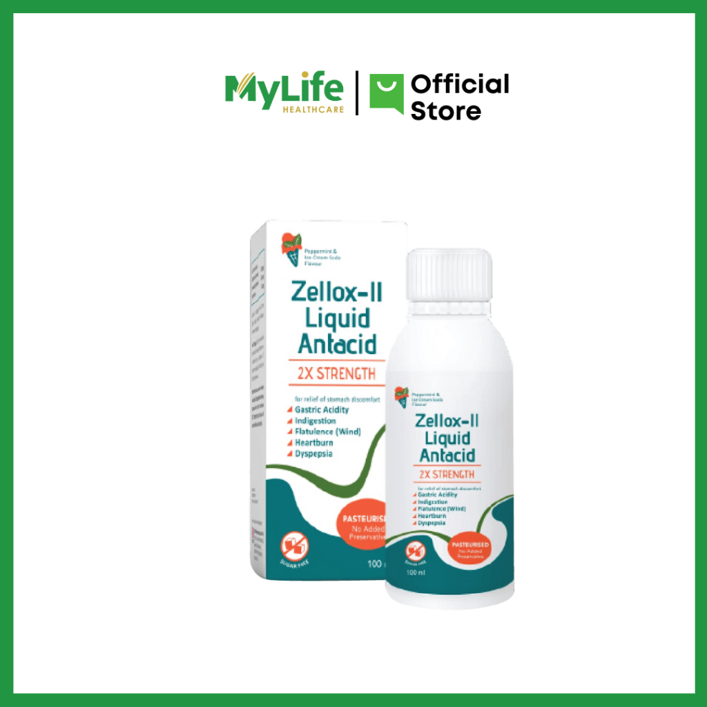 ZELLOX- ll SUGER-FREE 100ML FOR RELIEF INDIGESTION AND HEARTBURN ...