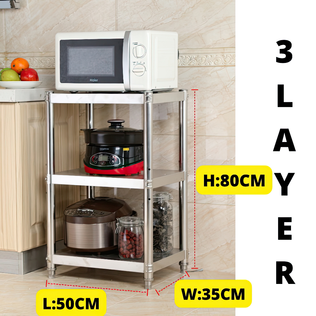 Easy Stainless Steel Kitchen Storage Rack Kitchen Shelf Microwave Rack ...