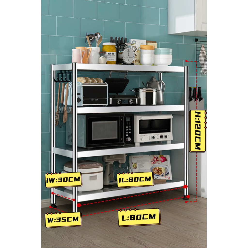 Easy Stainless Steel Kitchen Storage Rack Kitchen Shelf Microwave Rack ...