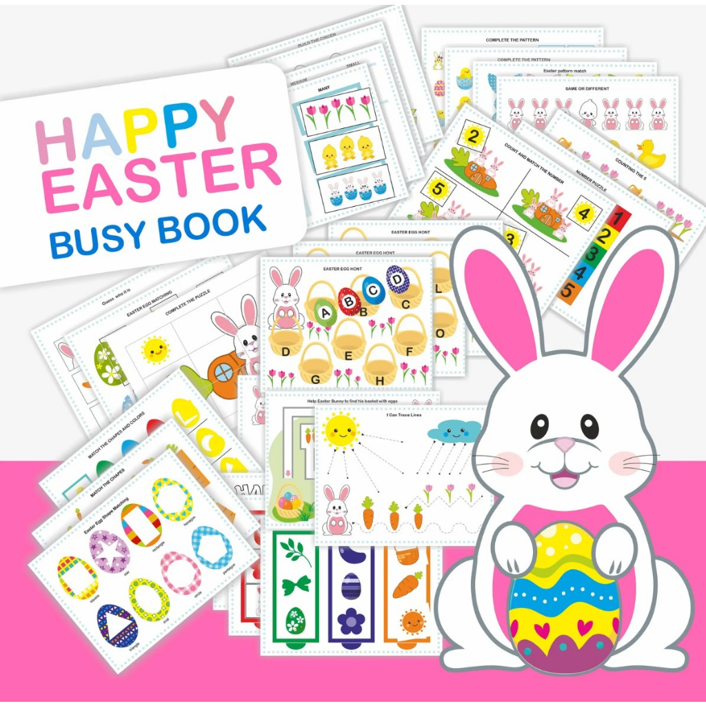 PDF] Happy Easter Busy Quiet Book Home Learning Kids Printable ...