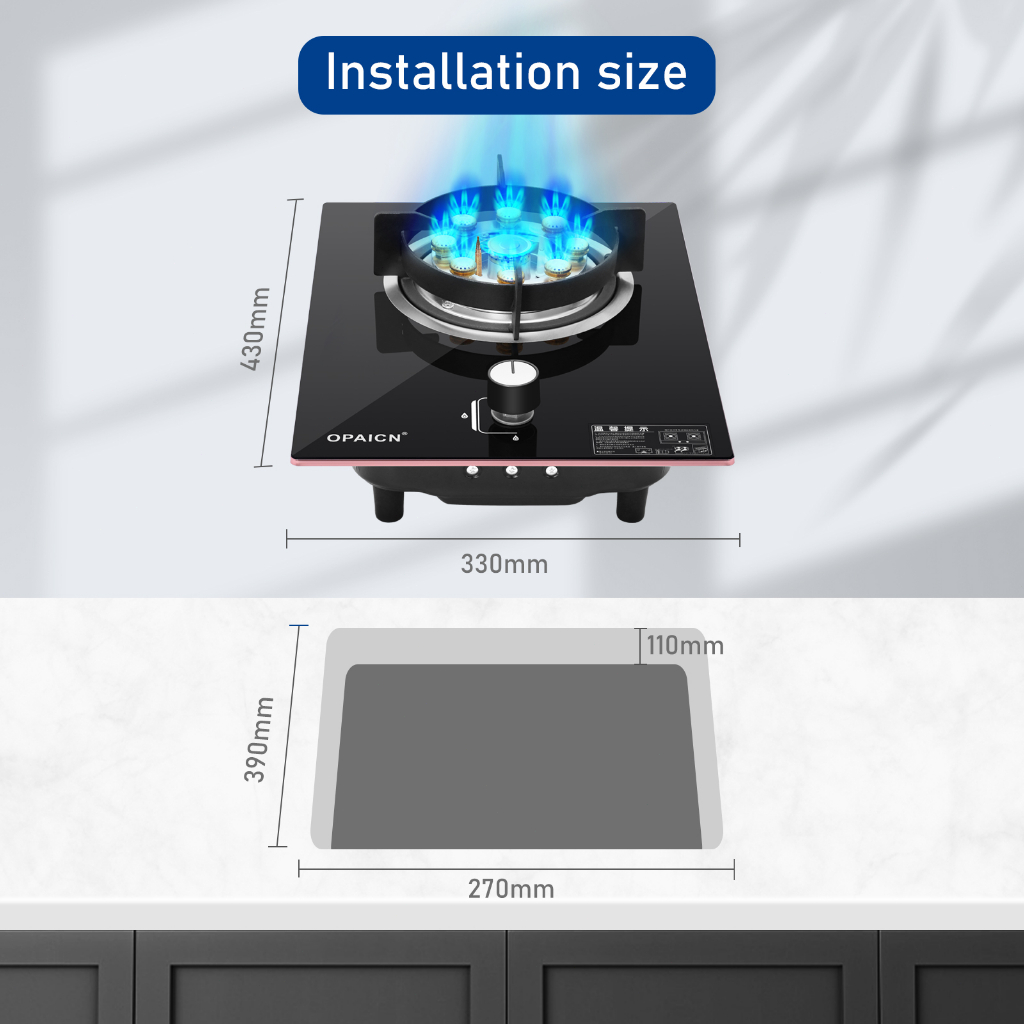 SUKINBO 8.5KW Gas Stove Double Burner Gas Stove Build-in / Tabletop ...