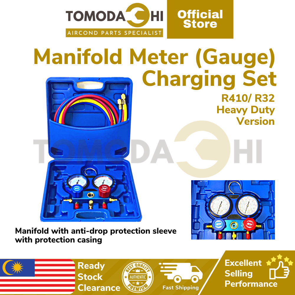 (READY STOCK) Manifold Meter Aircond (Gauge) Charging Set- R410/ R32 ...