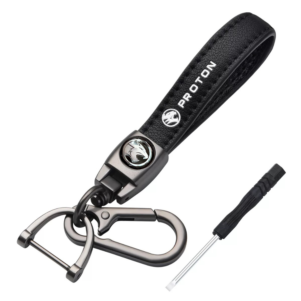 Proton Leather Keychain Metal Hook speciality Car Logo for Car Key ...