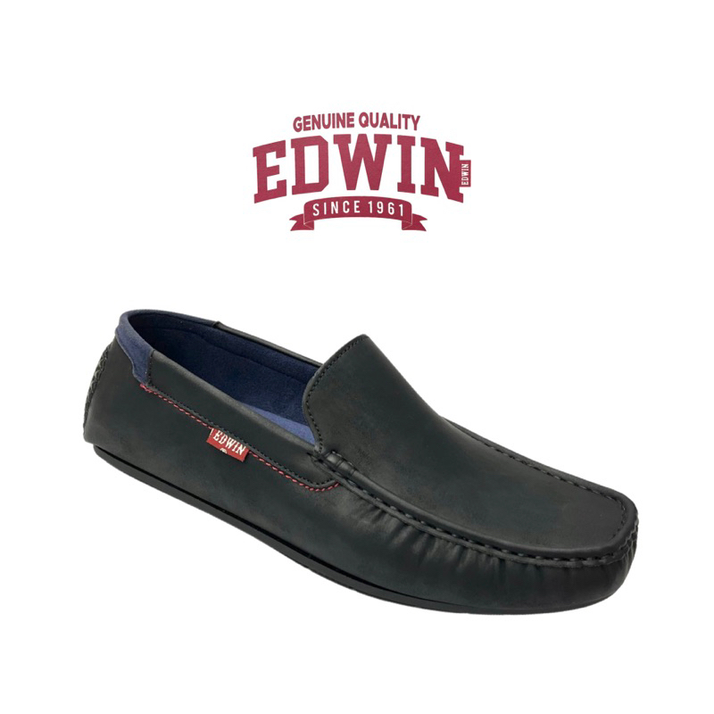 Edwin Men Black PU Leather Slip On Moccasin Shoes/Men Stylish Loafers ...