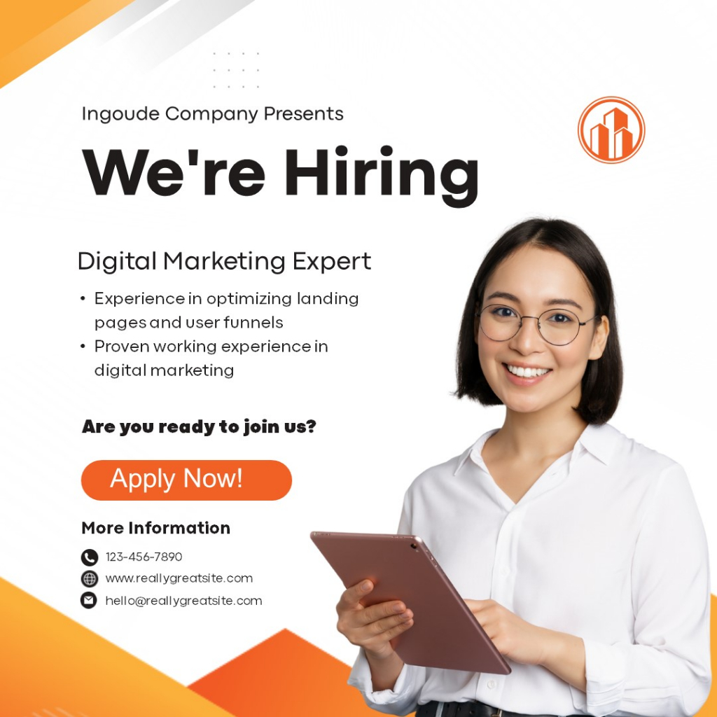 JOB VACANCY ANNOUNCEMENT TEMPLATE [EDITABLE] Orange and White Geometric ...