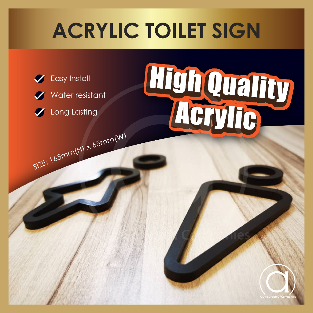 ⫷Ready Stock⫸ Toilet Sign 3D Acrylic Sign Washroom Tanda Tandas 3D 厕所标志 ...