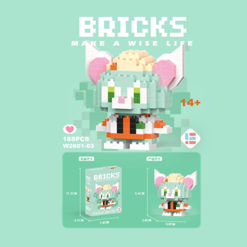 3D Mini Building Block Cute Character Model Nano Block Cartoon block Toys 微颗粒/积木/摆件/玩具礼物/模型 ...