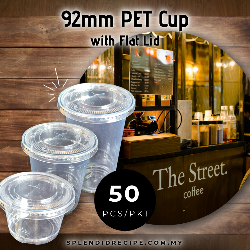 92mm PET Cup with Flat PET Lid ( 50 pcs) | Shopee Malaysia