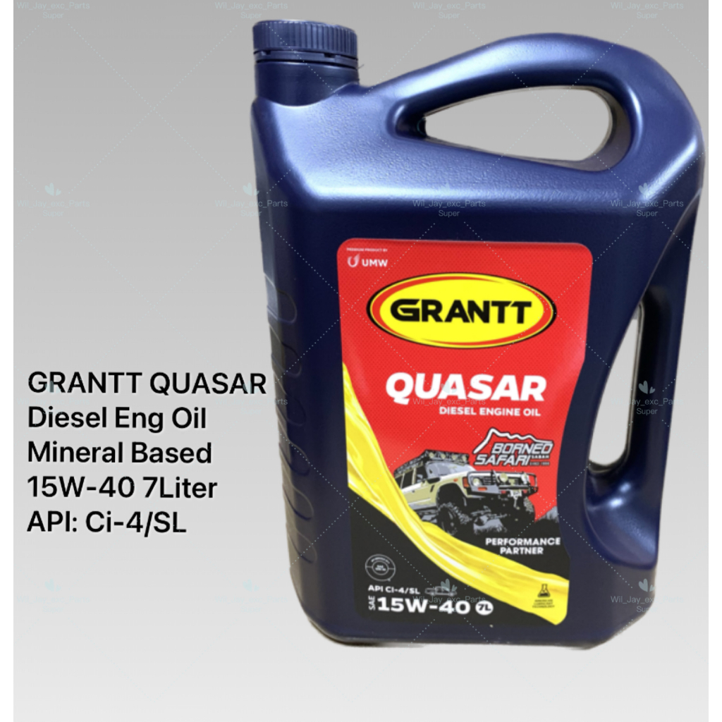 7 LITER GRANTT QUASAR 15W40 DIESEL ENGINE OIL MINERAL BASED.API: CI-4 ...