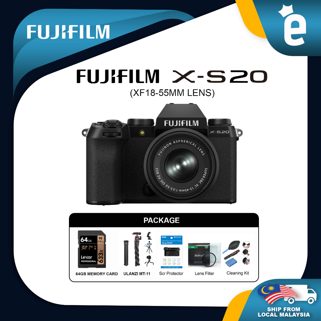 FUJIFILM X-S20 XS20 Mirrorless Camera with 15-45mm Lens / X-S20 BODY / X-S20 WITH 18-55MM LENS ...