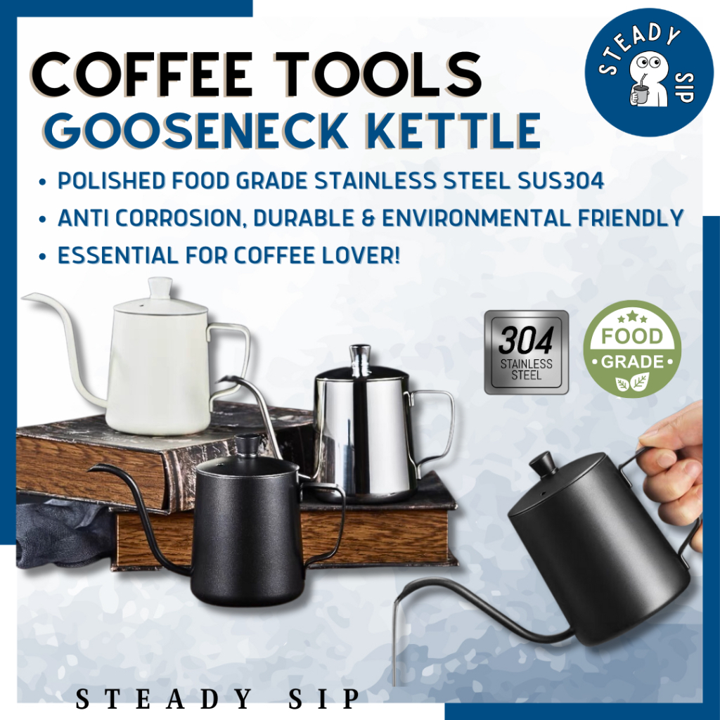 SteadySip Gooseneck Kettle Hand Drip Pour Over Kettle 350ml 600ml Hand ...