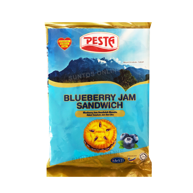 PESTA BLUEBERRY JAM SANDWICH BISCUIT 525G (15G X 35PACKETS) | Shopee ...
