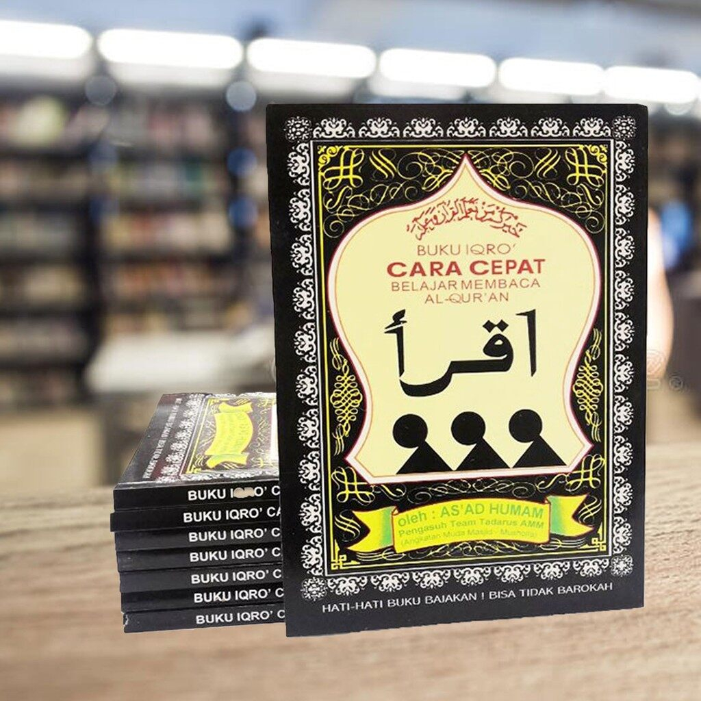 BUKU IQRO' HITAM 6 - 1 CARA CEPAT BELAJAR MEMBACA AL QUR'AN IQRA HITAM ...