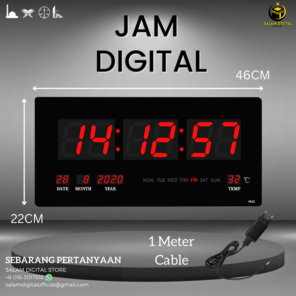 [𝐃𝐄𝐒𝐈𝐆𝐍 𝟐𝟎𝟐5] Jam Dinding Digital LED/ Jam Meja Digital / LED Wall ...