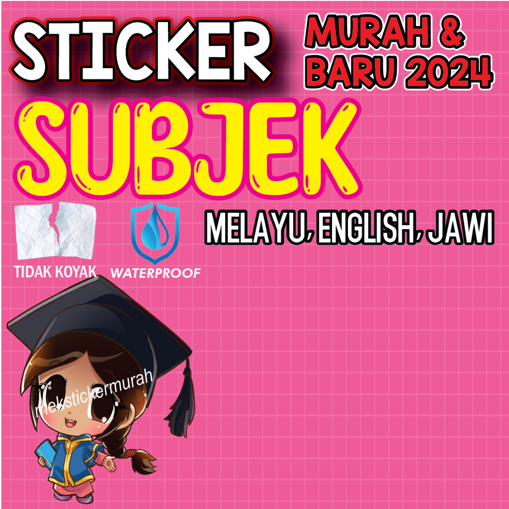 STICKER SUBJEK BUKU 2024 | Shopee Malaysia