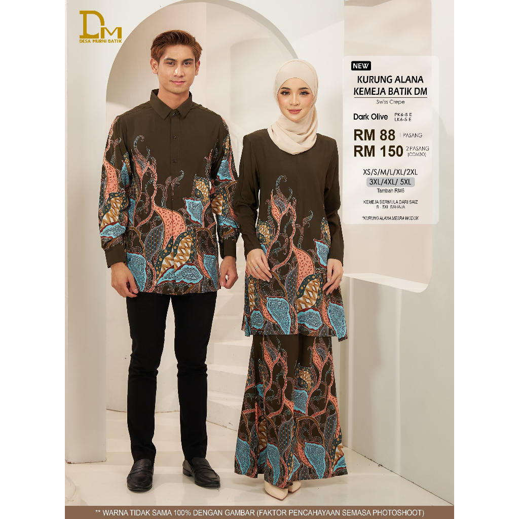 KURUNG ALANA & KEMEJA BATIK DM by DESA MURNI BATIK-CREPE-READY STOCK-XS-5XL-FAST DELIVERY!READY ...