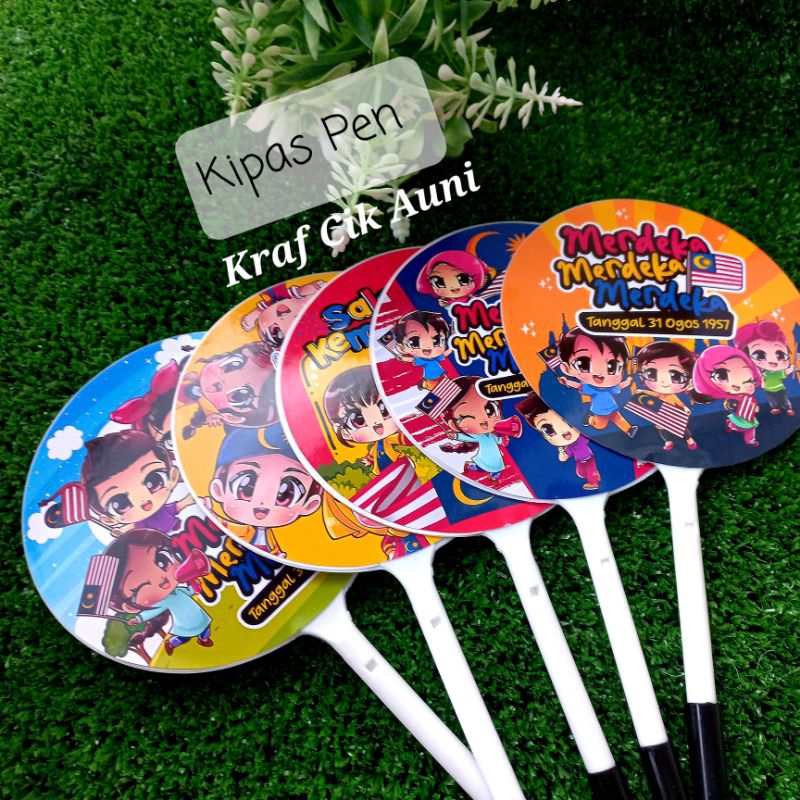 [Readystock] Hand Fan with Pen , Kipas Tangan Tema Merdeka | Shopee ...
