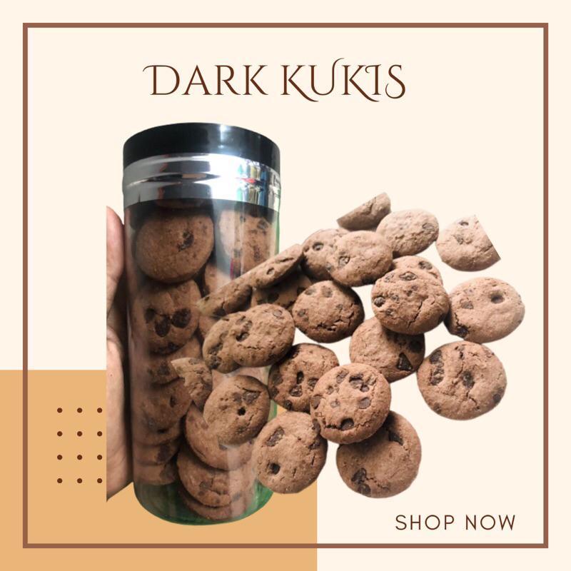 Dark Chocolate kukis 50 pcs 1balang / kukis borong bina jenama sendiri ...