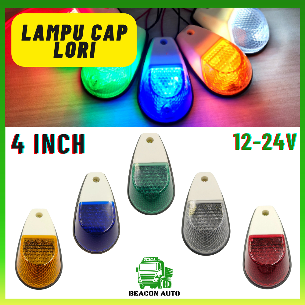 BEACON Lampu Cap Lori 12V 24V Lorry Roof Light Mini Marker Lamp Side ...