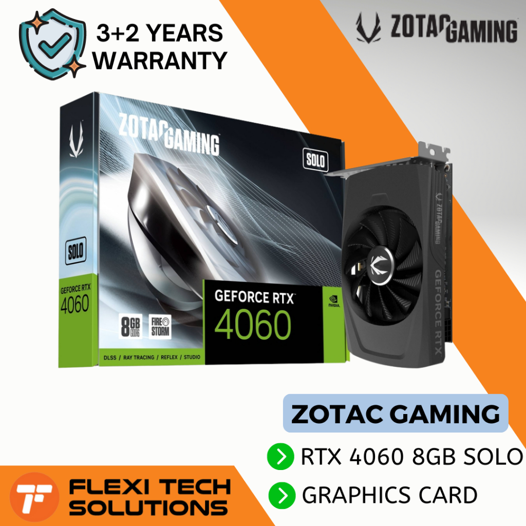 Flexi Tech ZOTAC GAMING GeForce RTX 4060 8GB GDDR6 SOLO GPU Graphics Card | Shopee Malaysia