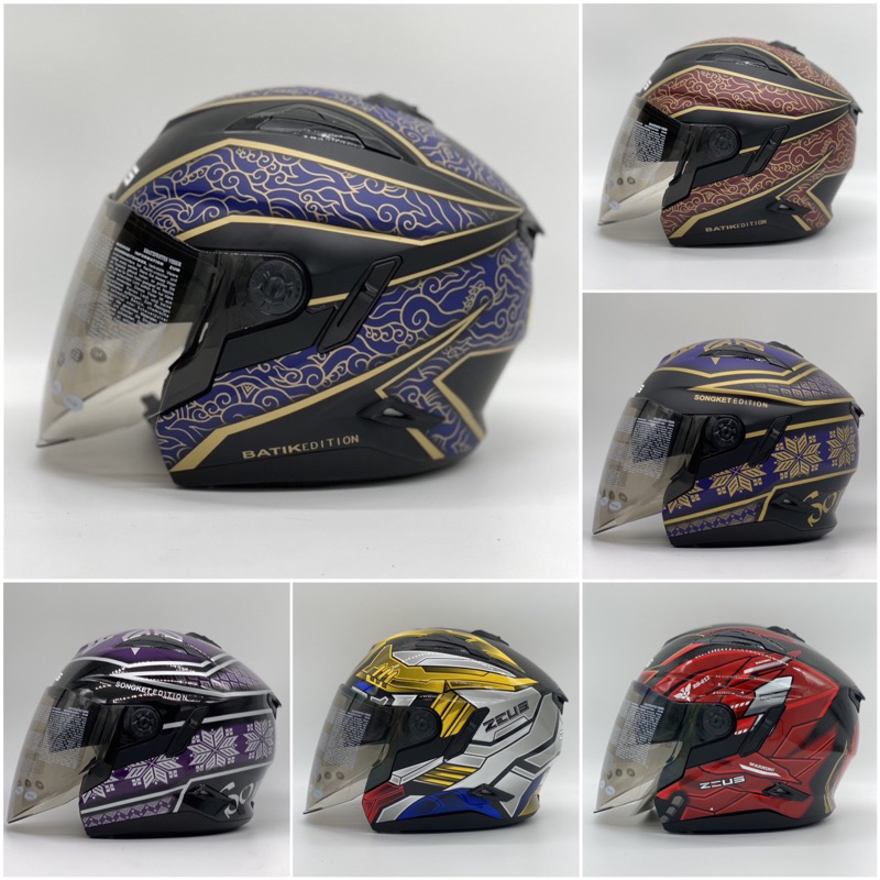 [List 2] ZEUS GJ-613 Double Visor [2 in 1] Modular Helmet | Shopee Malaysia